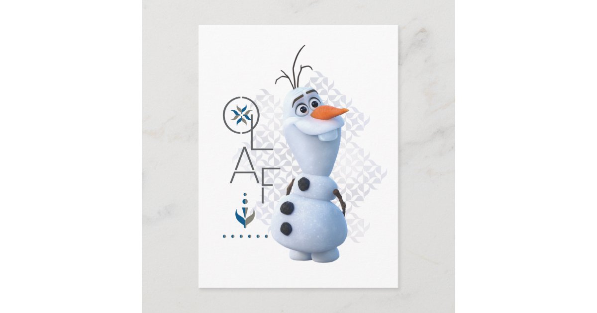 Frozen 2: Olaf With Stylized Name Graphic Postcard | Zazzle