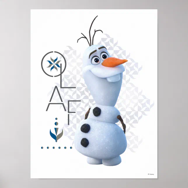 Frozen 2: Olaf With Stylized Name Graphic Poster | Zazzle