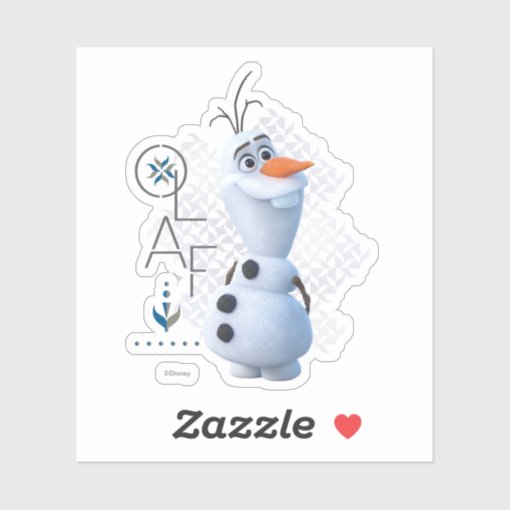 Frozen 2: Olaf With Stylized Name Graphic Sticker | Zazzle