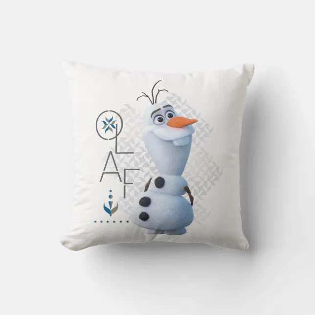 Frozen 2: Olaf With Stylized Name Graphic Throw Pillow | Zazzle