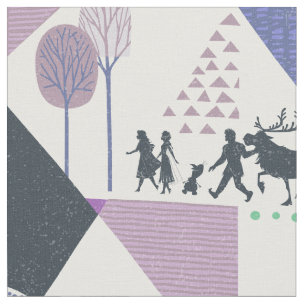 Frozen 2 | Character Wood Cut Pattern Fabric | Zazzle