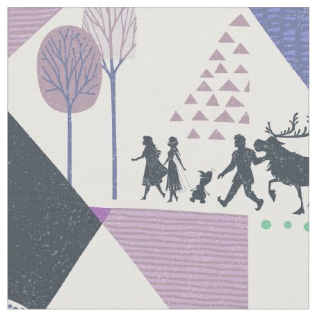 Frozen 2 | Character Wood Cut Pattern Fabric | Zazzle