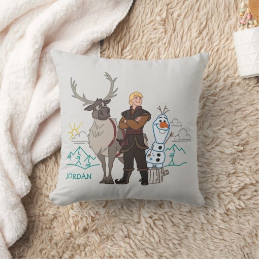 Frozen 2 | Sven, Kristoff & Olaf Throw Pillow | Zazzle