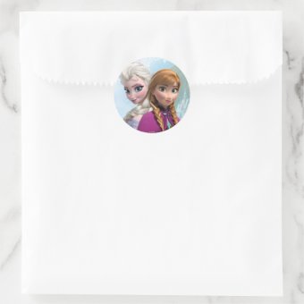 Frozen Elsa and Anna Birthday Classic Round Sticker | Zazzle