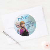 Frozen Elsa and Anna Birthday Classic Round Sticker | Zazzle