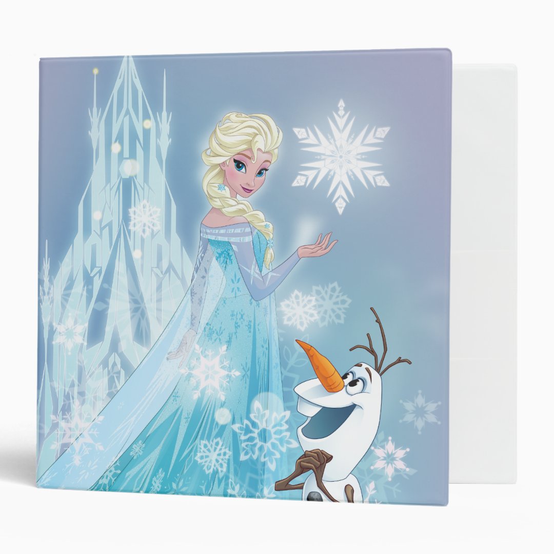 Frozen | Elsa and Olaf - Icy Glow 3 Ring Binder | Zazzle
