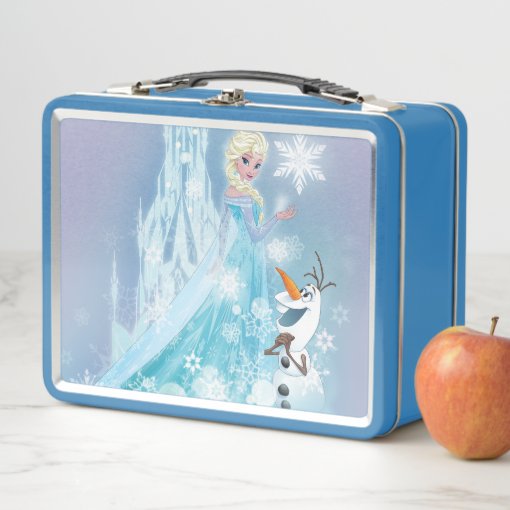 Frozen | Elsa and Olaf - Icy Glow Metal Lunch Box | Zazzle