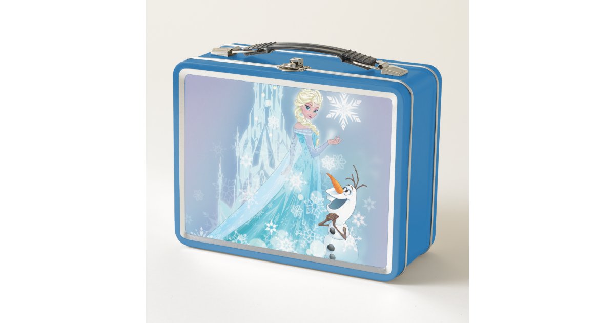Frozen | Elsa and Olaf - Icy Glow Metal Lunch Box | Zazzle