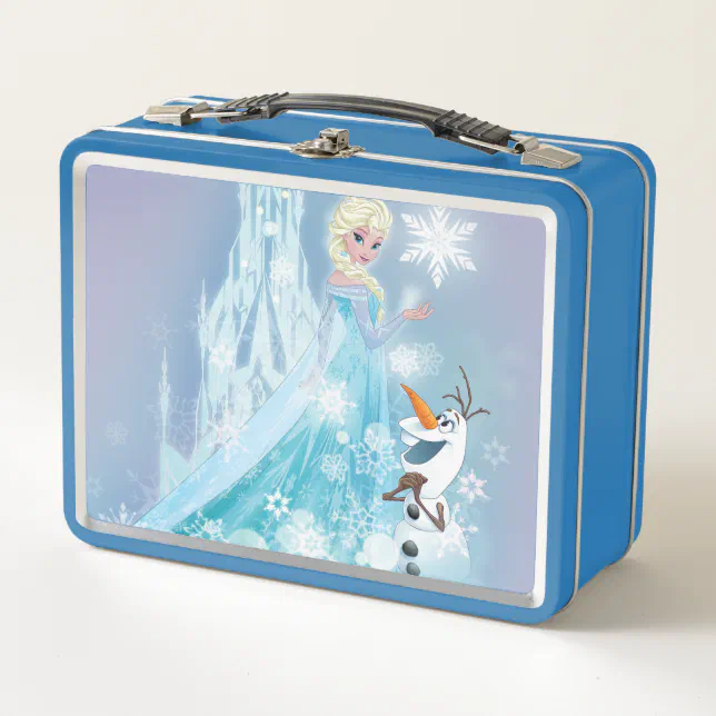 Frozen | Elsa and Olaf - Icy Glow Metal Lunch Box | Zazzle