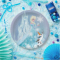 Frozen | Elsa and Olaf - Icy Glow Paper Plates | Zazzle