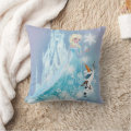 Frozen | Elsa and Olaf - Icy Glow Throw Pillow | Zazzle