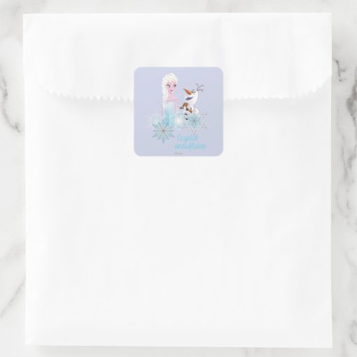 Frozen | Elsa and Olaf Square Sticker | Zazzle