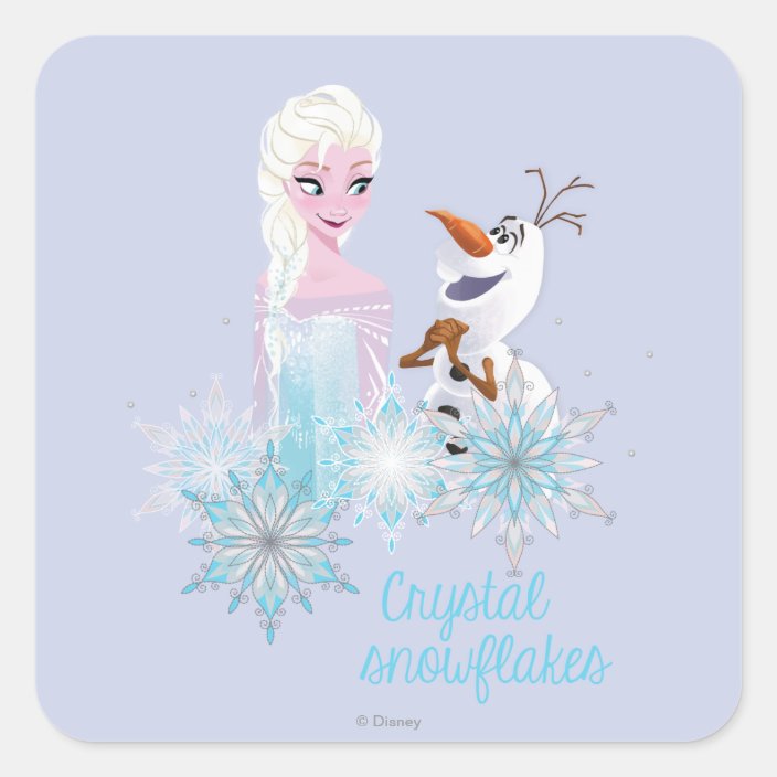 Frozen | Elsa and Olaf Square Sticker | Zazzle.com