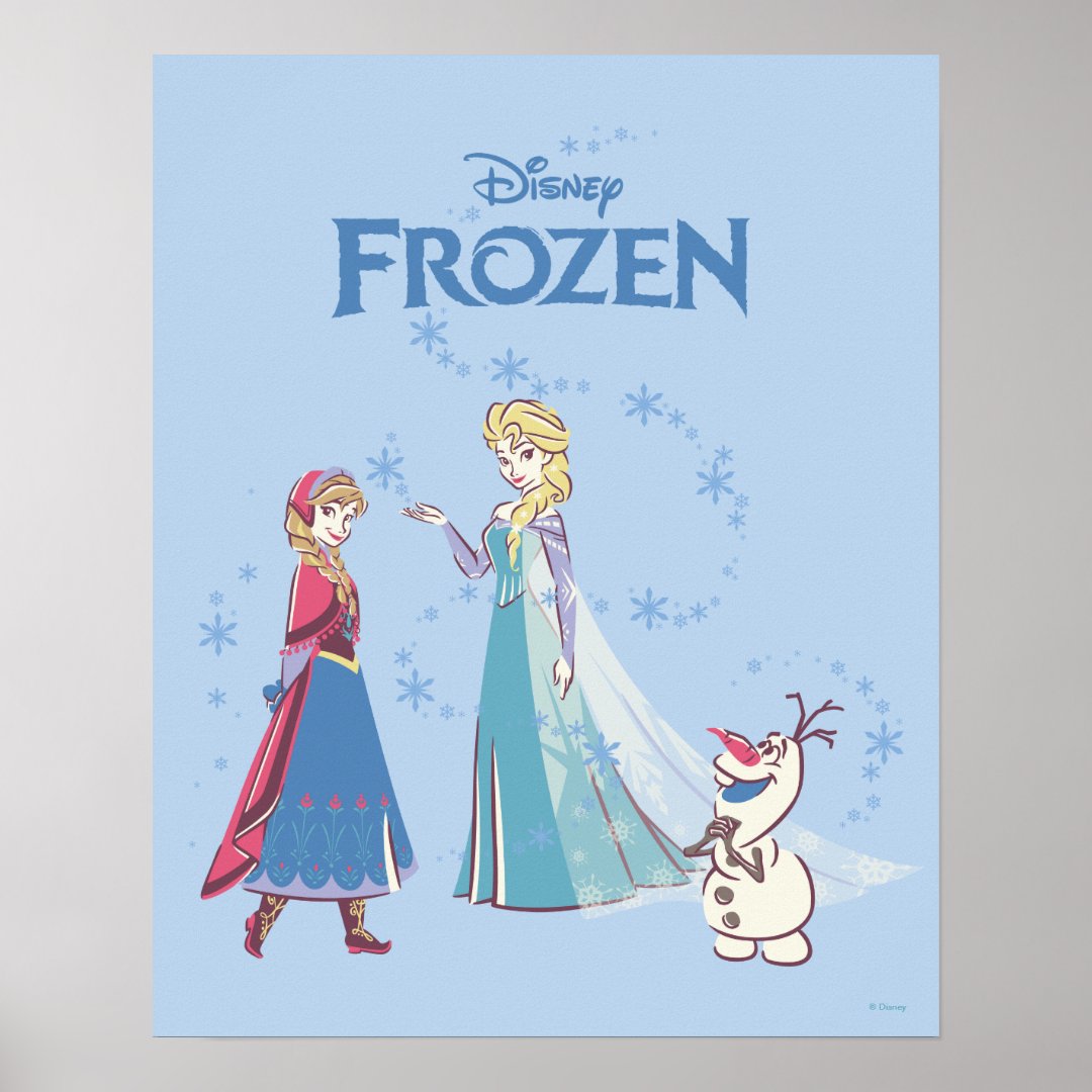 Frozen | Elsa, Anna & Olaf Poster | Zazzle