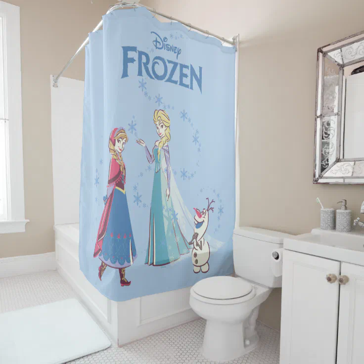 Frozen | Elsa, Anna & Olaf Shower Curtain | Zazzle