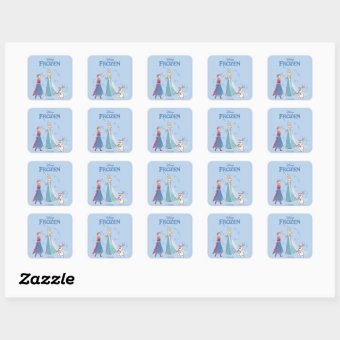 Frozen | Elsa, Anna & Olaf Square Sticker | Zazzle
