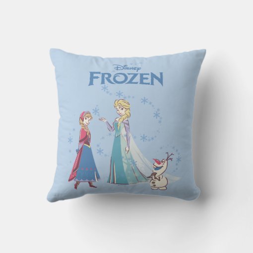 Frozen | Elsa, Anna & Olaf Throw Pillow | Zazzle