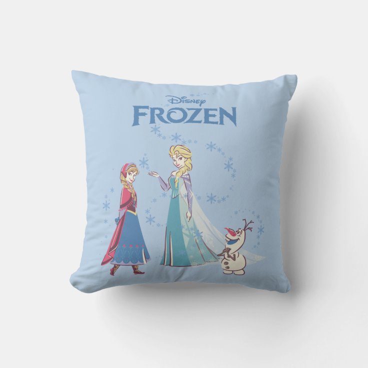 Frozen | Elsa, Anna & Olaf Throw Pillow | Zazzle