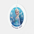 Frozen | Elsa Over the Shoulder Smirk Metal Ornament | Zazzle