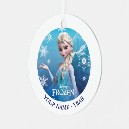 Frozen | Elsa Over the Shoulder Smirk Metal Ornament | Zazzle
