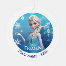 Frozen | Elsa Over the Shoulder Smirk Metal Ornament | Zazzle
