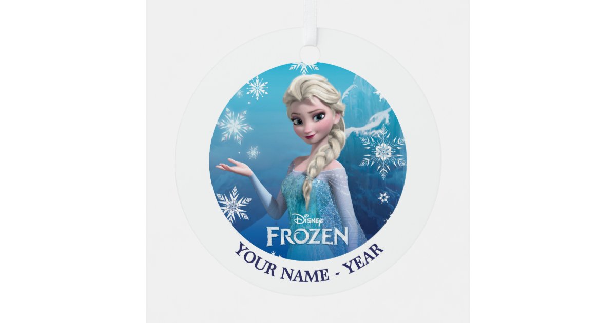 Frozen | Elsa Over the Shoulder Smirk Metal Ornament | Zazzle