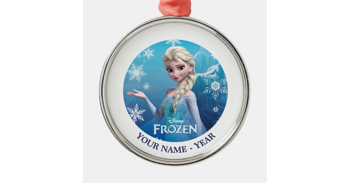 Frozen | Elsa Over the Shoulder Smirk Metal Ornament | Zazzle