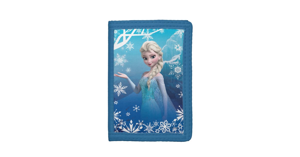 Frozen | Elsa Over the Shoulder Smirk Trifold Wallet | Zazzle