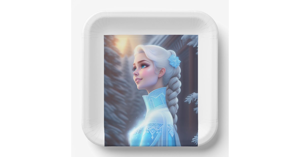 FROZEN ELSA SQUARE PAPER PLATE | Zazzle