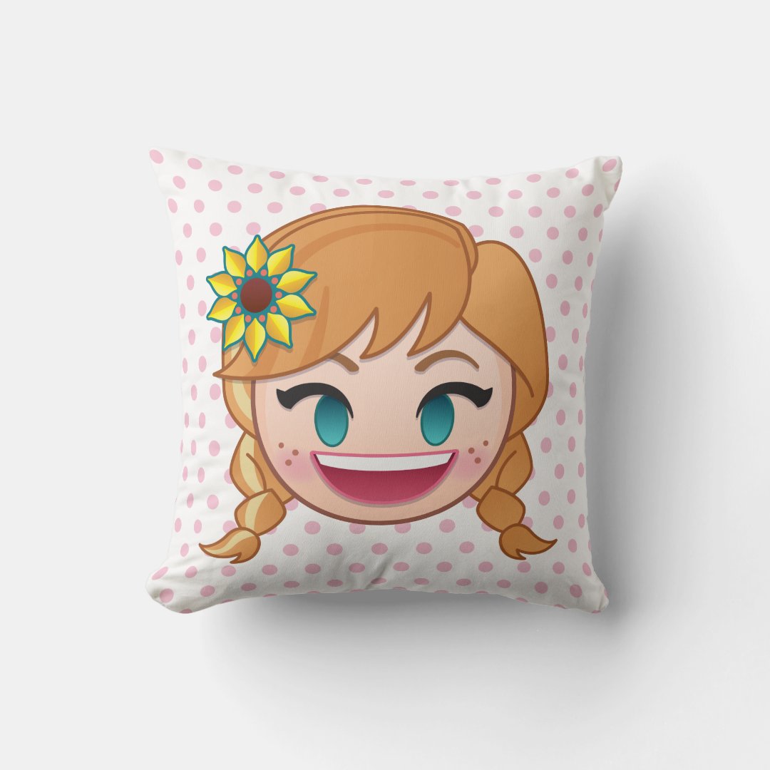 Frozen Emoji | Anna Throw Pillow | Zazzle