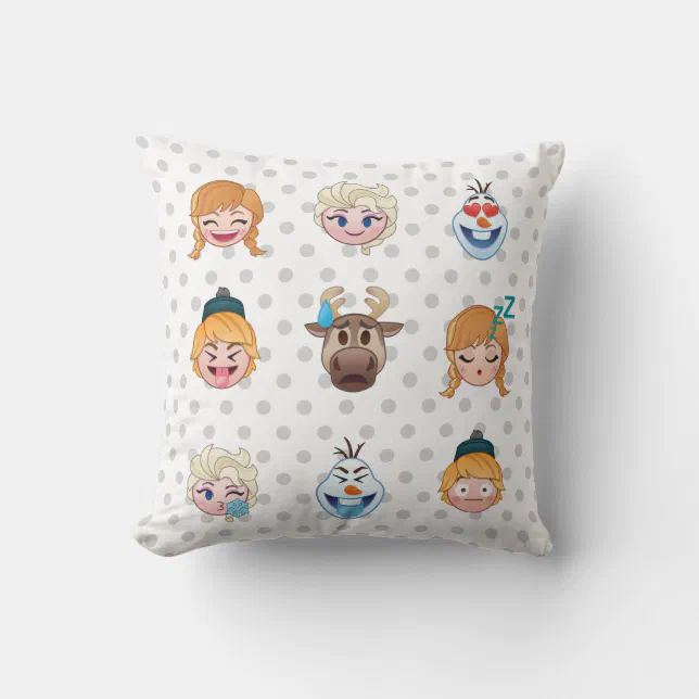 Frozen Emoji Characters Throw Pillow | Zazzle