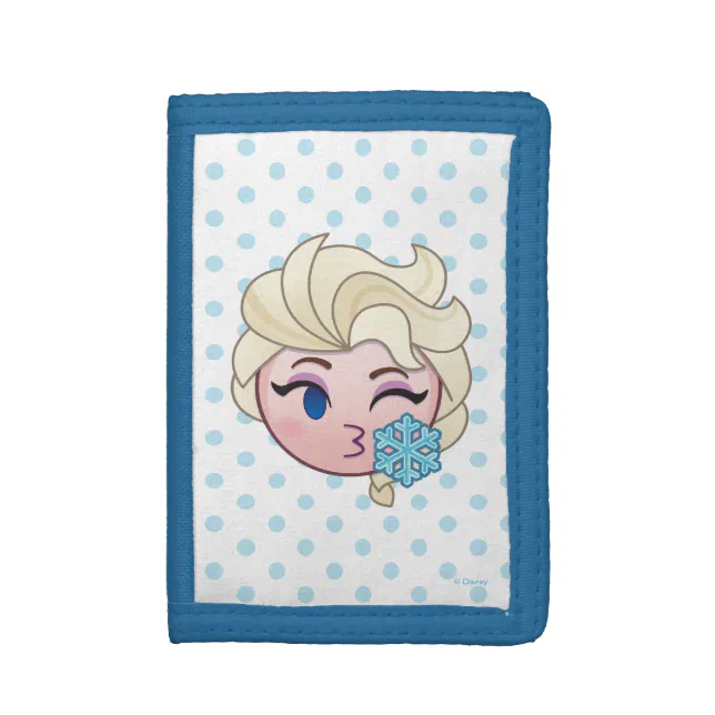 Frozen Emoji | Elsa Throwing a Kiss Tri-fold Wallet | Zazzle