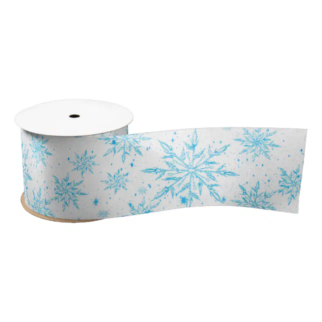Frozen ice crystal snowflake ribbon | Zazzle