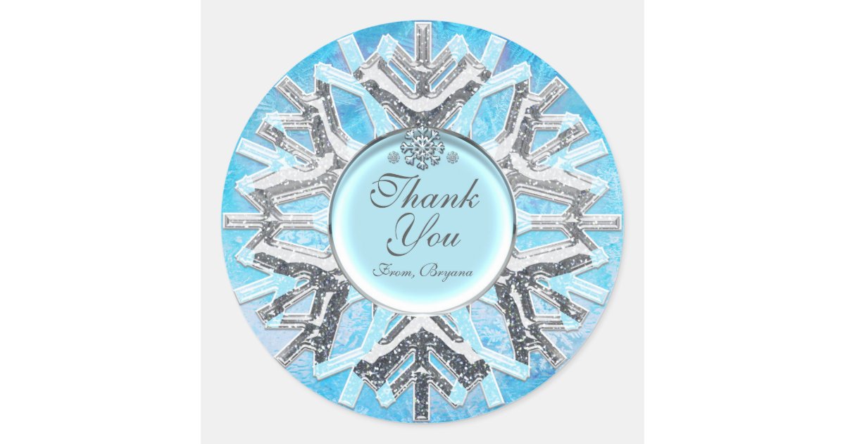 Frozen Ice Winter Wonderland Snowflake Stickers | Zazzle