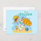 Frozen | Olaf Playing on the Beach Postcard | Zazzle