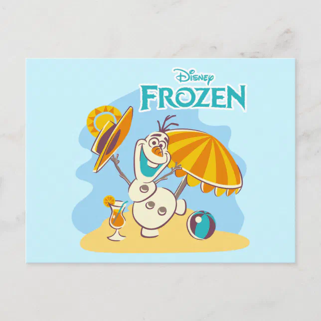 Frozen | Olaf Playing on the Beach Postcard | Zazzle