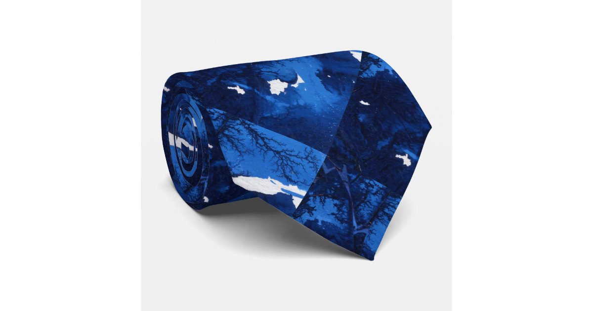 "Frozen Ridge" Abstract Design Tie | Zazzle