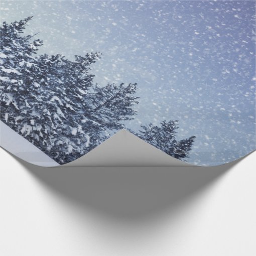 Frozen Snow Winter Forest Scene Wrapping Paper | Zazzle