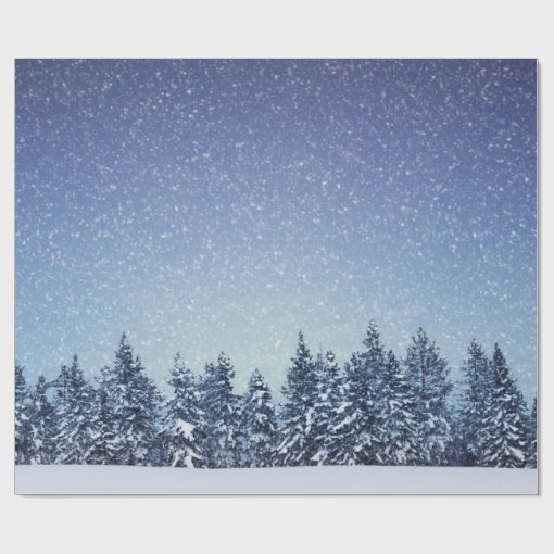 Frozen Snow Winter Forest Scene Wrapping Paper | Zazzle