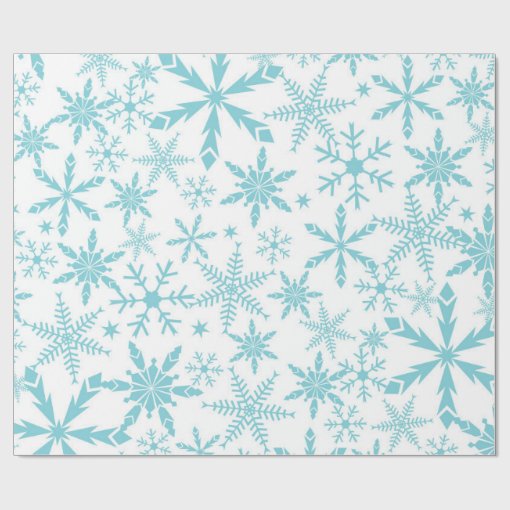 Frozen Snowflakes Holiday Gift Wrap / Blue White | Zazzle