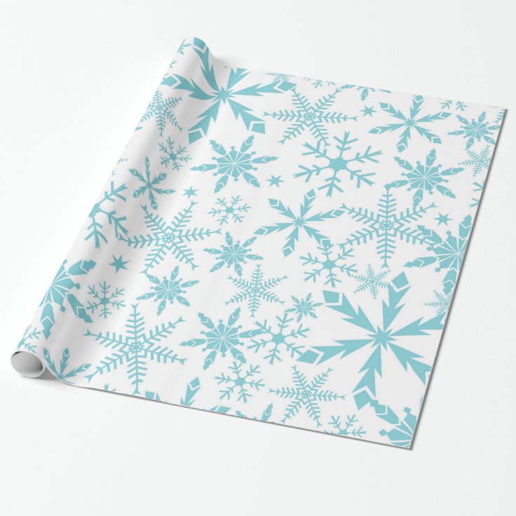 Frozen Snowflakes Holiday Gift Wrap / Blue White | Zazzle