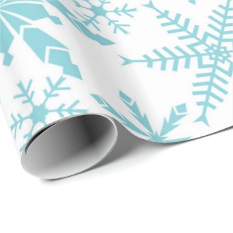 Frozen Snowflakes Holiday Gift Wrap / Blue White | Zazzle