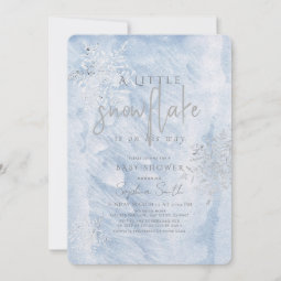Frozen Winter Silver Snowflake Boy Baby Shower Invitation | Zazzle
