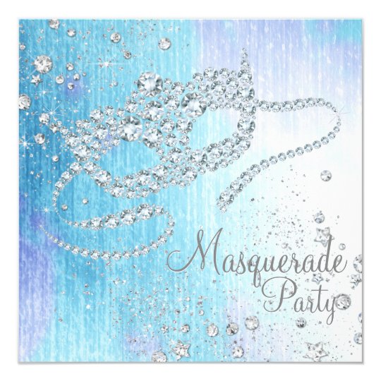 Frozen Winter Wonderland Diamond Masquerade Party Invitation | Zazzle.com