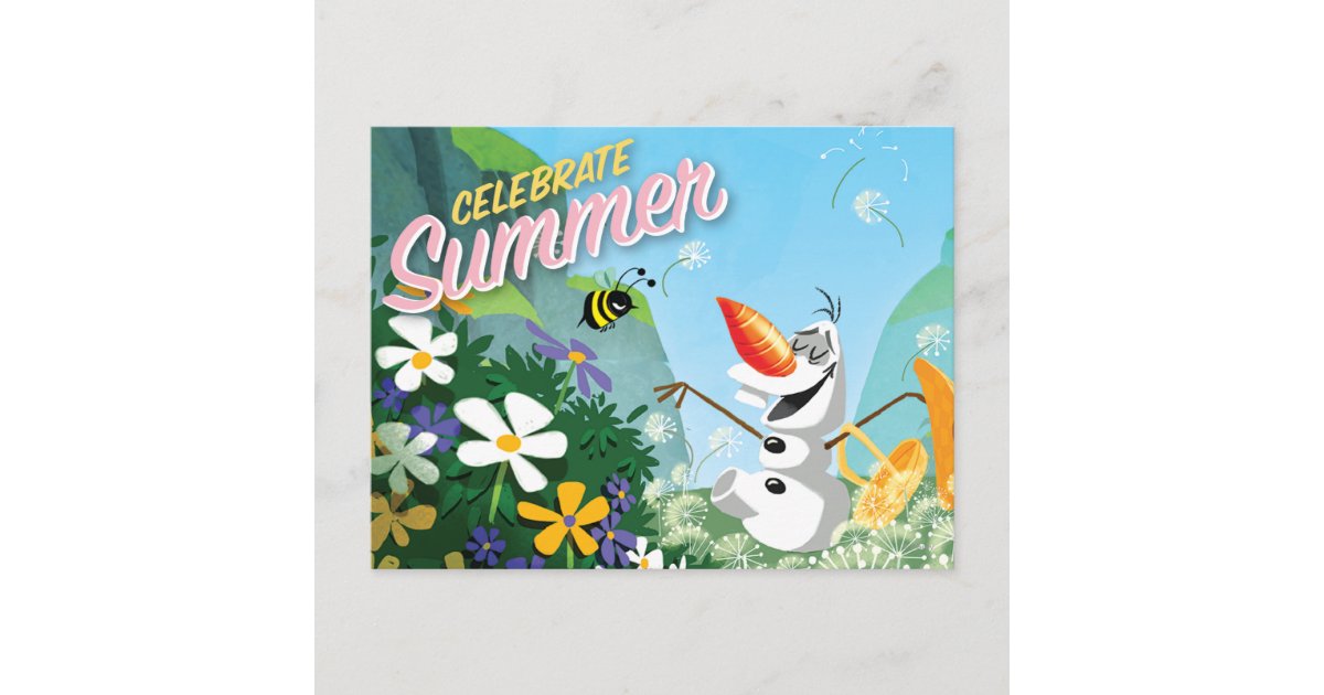 Frozen's Olaf | Celebrate Summer Postcard | Zazzle