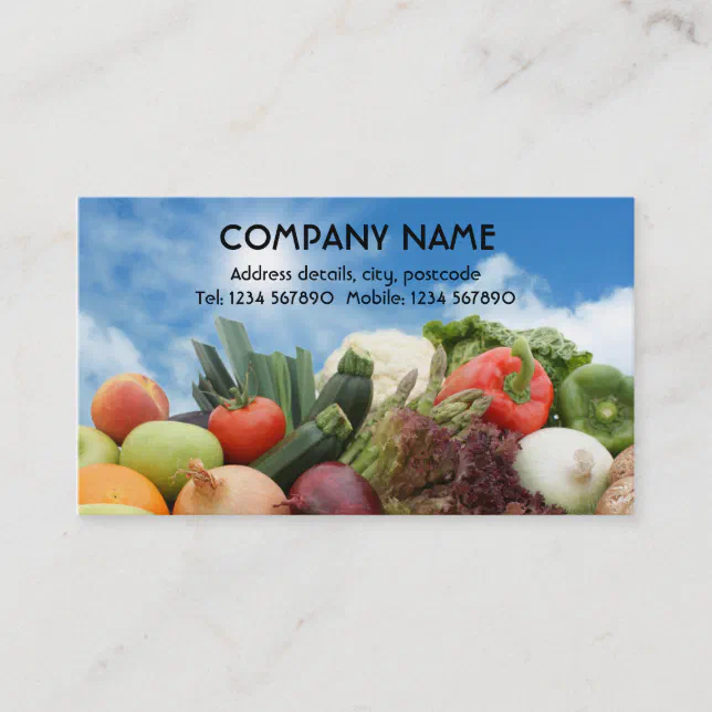 Fruit and vegetables business card | Zazzle