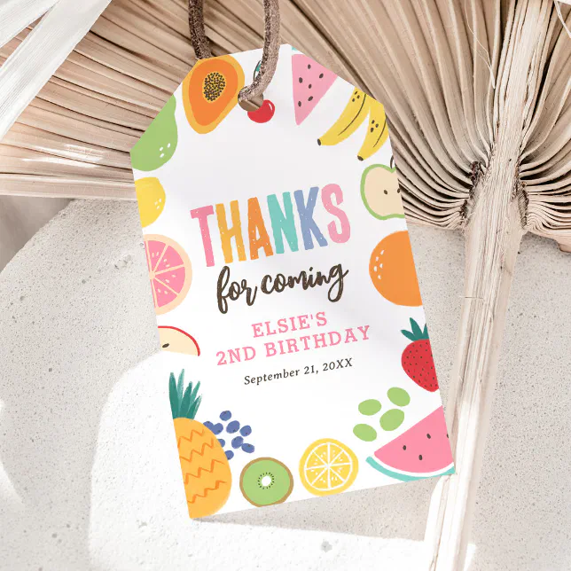 Fruit Birthday Party Gift Tags | Zazzle
