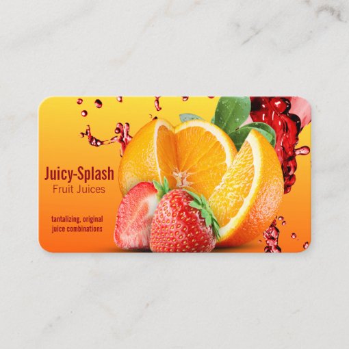 fruit juices business card | Zazzle