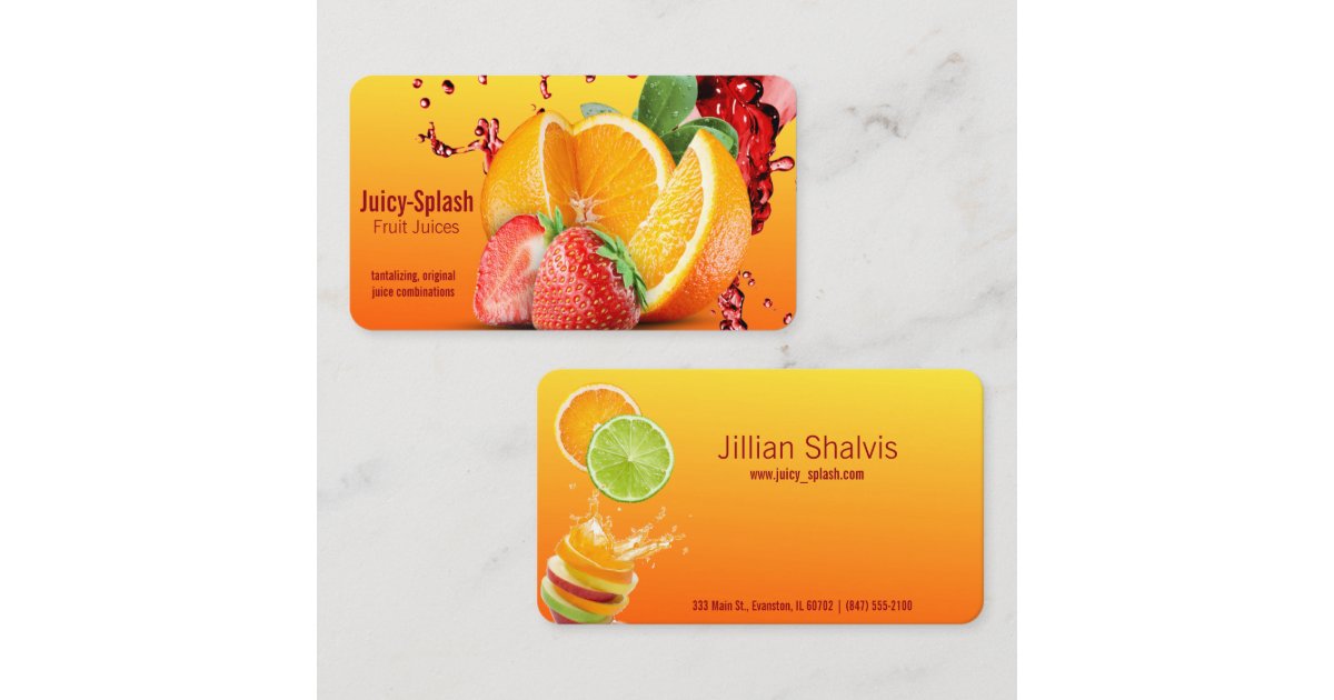 fruit juices business card | Zazzle