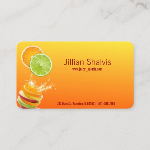 fruit juices business card | Zazzle